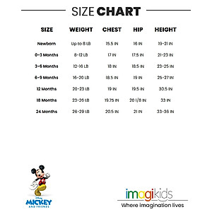 Disney Mickey Mouse Infant Baby Boys 3 Pack Bodysuits 18 Months
