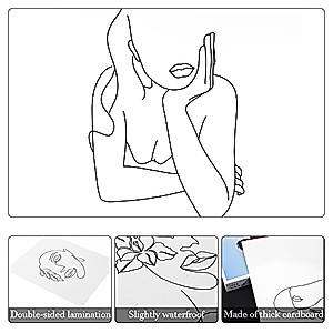 wall art 16 Pieces 8 x 10 Inch Minimalist Line Art Wall Decor Women Body Black and White Abstract Drawings Aesthetic Posters Line Wall Unframed Art for Girls Women Apartment Room