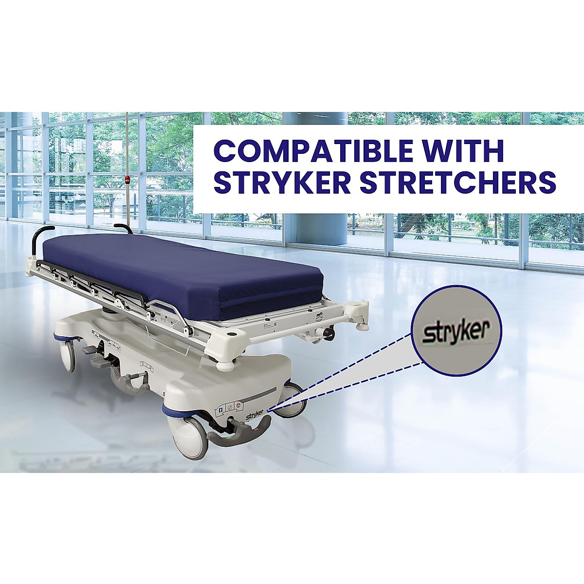 Medtrica Economy Line Stretcher/Gurney Replacement Mattress with Vinyl Cover - Fits Stryker and Hill-ROM Stretchers and Gurneys