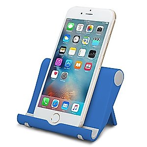 Desk Cell Phone Stand,Exmott Portable Foldable Cellphone Stand Holder for Office,Adjustable iPhone Stand Compatible with All Mobile Phone, iPhone, iPad, Tablet 4-10'' e-Reader Desk Accessories
