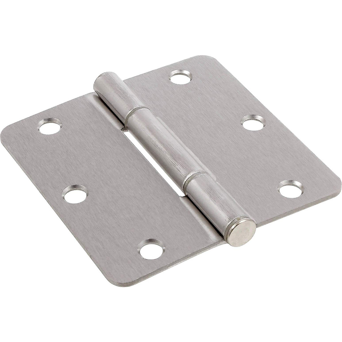 Hardware Essentials 854323 Smooth Corner Squeak-Proof Door Hinges, 3-1/2 inch, 3-1/2", Satin Nickel, 3 Pieces