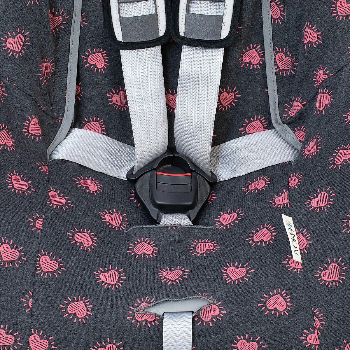 JYOKO Kids Cover Liner Universal Car Seat Compatible with Britax, Chicco, Mico (Without Head Support) (Flúor Heart)