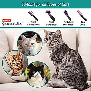 Hartz Groomer's Best Fur Fetcher De-Shedder Cat Brush,Black
