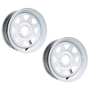 eCustomrim 2-Pack Trailer Rims Wheels 13 in. 13X4.5 5 Lug Hole Bolt White Spoke Design