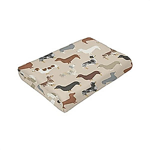 Fleece Blanket Sofa Throw Christmas Dachshund Flannel Blanket for Bed Warm Soft Winter Blanket for Children and Adult