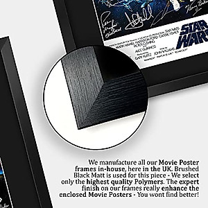 HWC Trading Framed 11" x 14" Print - Star Wars a New Hope Movie Poster Cast Signed Gift Mounted Printed Autograph Film Mark Hamill Harrison Ford Carrie Fisher Alec Guinness George Lucas Gifts Photo Picture Display