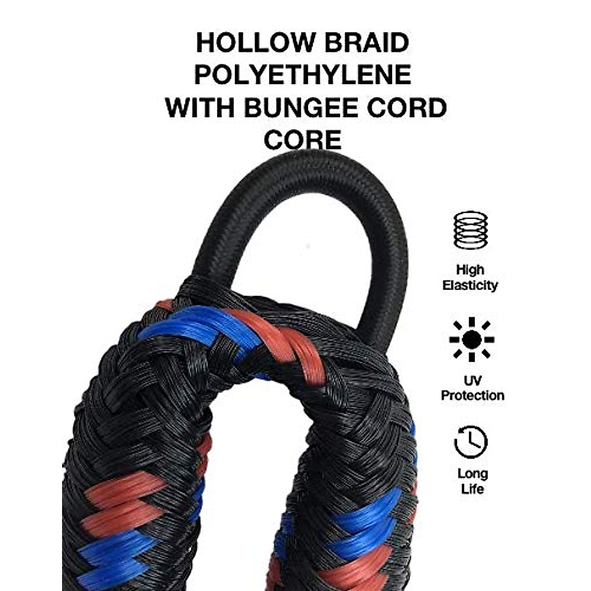 4 Feet Bungee Boat Dock Line Mooring Rope with Stainless Steel Clip Accessories Boat Docking Ropes for Boats PWC, Built in Snubber,Kayak, Watercraft,SeaDoo,Jet Ski, Pontoon,Canoe,Power Boat 2-Pack