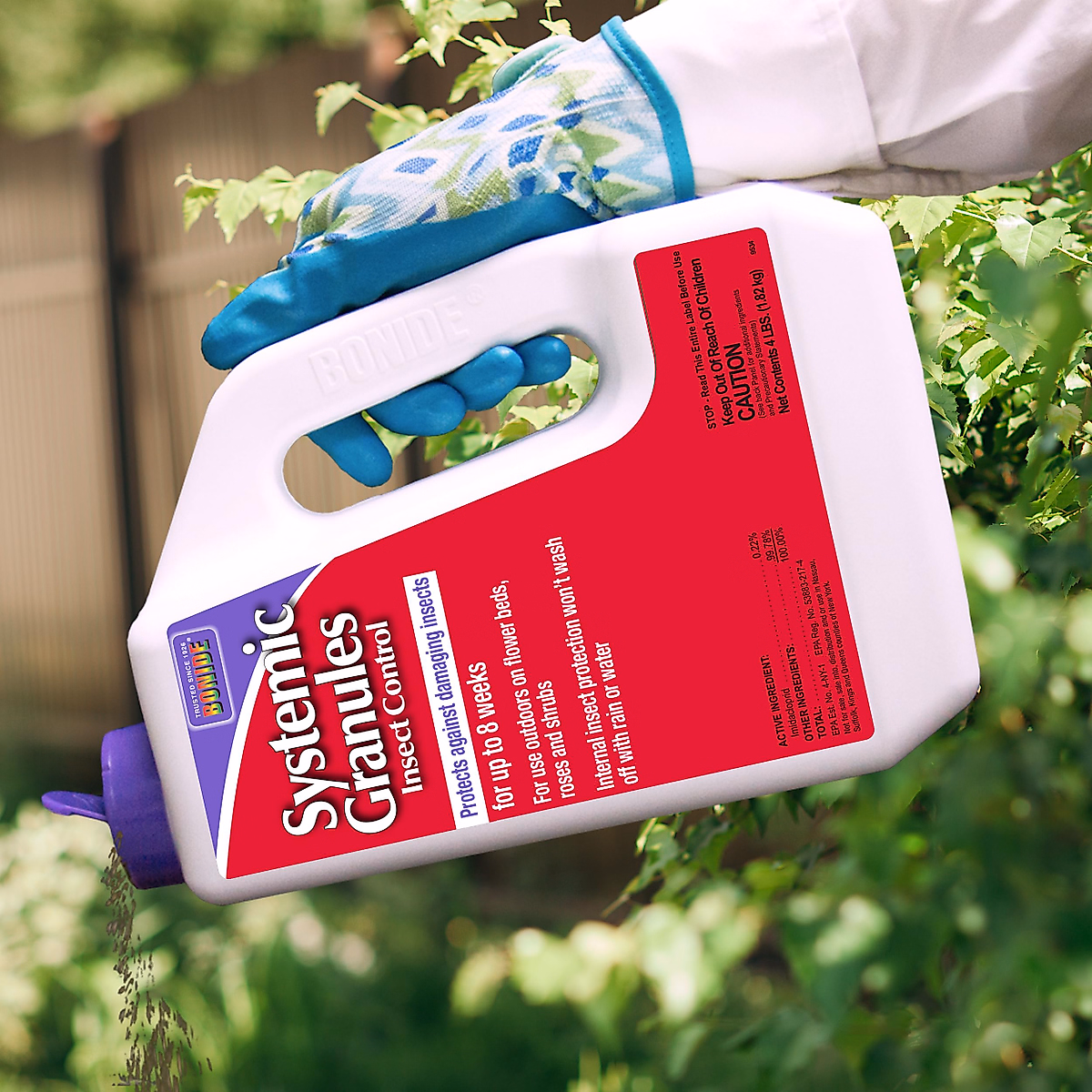 Bonide Insect Control Systemic Granules, 4 lbs. Ready-to-Use Water Resistant Long Lasting Protection Outdoor Use