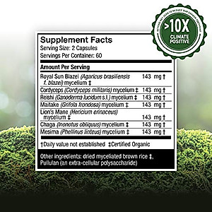 Host Defense, Stamets 7 Capsules, Daily Immune Support, Mushroom Supplement with Lion’s Mane and Reishi, Unflavored, 120