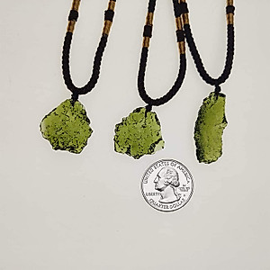 Moldavite Crystal Necklace for Men Women, Handmade Irregular Stone Pendant Crystal Energy Stone