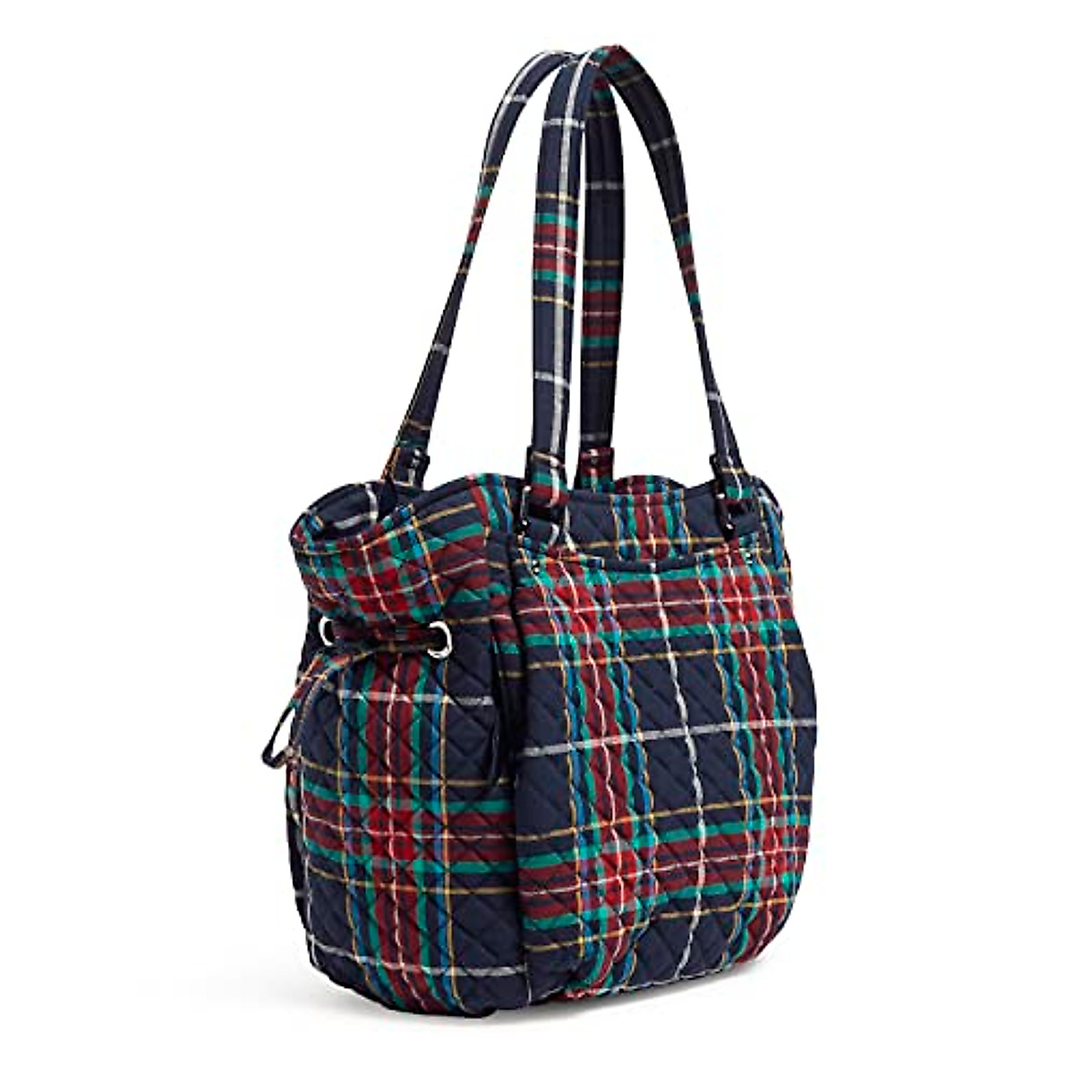 Vera Bradley Women's Cotton Glenna Satchel Purse, Tartan Plaid - Recycled Cotton, One Size