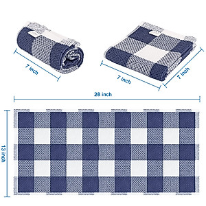 100% Pure Cotton Kitchen Dish Cloths 6 Packs 13"x28",Kitchen Towels with Waffle Weave Check Plaid Design,Soft Super Absorbent Dish Towels,Nonstick Oil Washable Fast Drying,Multipurpose Cleaning cloth