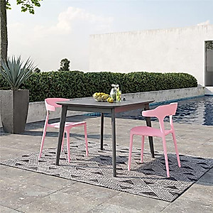 Novogratz Poolside Collection, Felix Stacking Dining Chairs, Indoor/Outdoor, 2-Pack, Pink