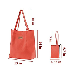 BONNY DODO Stylish Canvas Totes Bags for Women Shoulder Library Tote Bags Travel Casual Bag Book Teacher Bags and Totes with Inner Pockets for Work Top Zipper Closure, Daily Essentials (Orange)