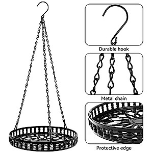 PIKAMAO Plant Hanger Indoor Outdoor, Classy Glossy Black Hanging Plant Holder, Hanging Plant Shelf, Plant Hanging Basket, Decorative Metal Plant Holder