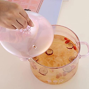 GANAZONO Clear Glasses Glass Saucepan with Cover Glass Saucepan Soup Pot Cooking Pot Saucepan with Cover for Pasta Noodle, Soup, Food Glass Pot Pasta Pot Pasta Pot Pasta Pot Korean Food