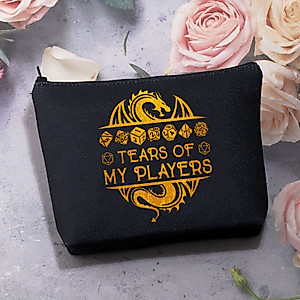 BDPWSS Tears Of My Players Funny RPG Gamer Cosmetic Bag d20 Dice Gift (tears of players bl)