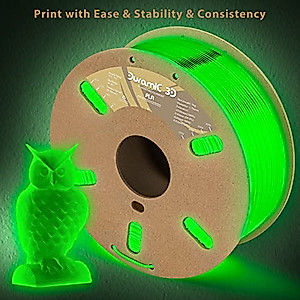 PLA Glow in The Dark Green and Orange Bundle, Duramic 3D Printing Filament 1.75mm, Dimensional Accuracy +/- 0.05 mm