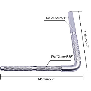 TUOREN Percussion Cowbell Mounting L-Arm for Drum Set Hardware 9.5mm/12mm