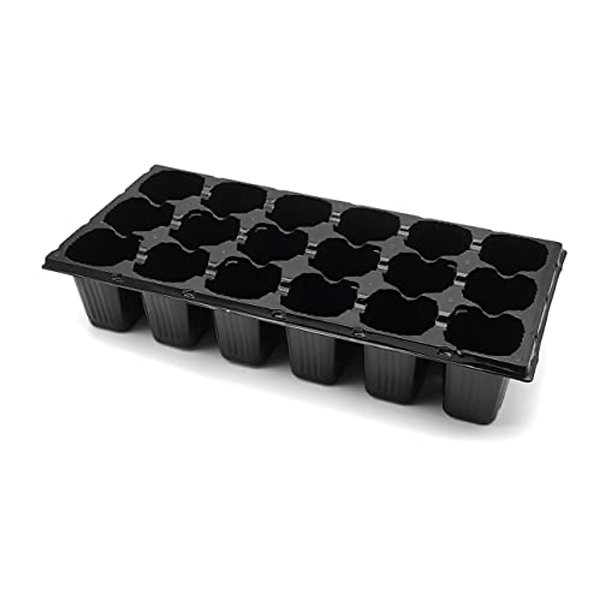 ZIRKA Seed Starter Tray with Dome Kit 5 Pack Heavy Duty Plant Germination Trays 18 Cells Propagation Tray 17.3x8x3 inch