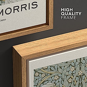 wall26 Framed Canvas Print Wall Art Pimpernel Flowers by William Morris Historic Cultural Illustrations Fine Art Traditional Scenic Colorful for Living Room, Bedroom, Office - 16x24 Natural