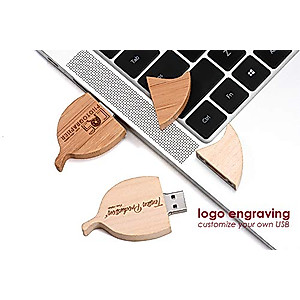 A Plus+ 10 Pack USB 3.0 Flash Drives 64GB Bamboo Leaf USB 3.0 Memory Stick Birthday Gifts