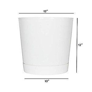 Novelty Majestic Full Depth Cylinder Pot, Glossy White, 12-Inch (10122)