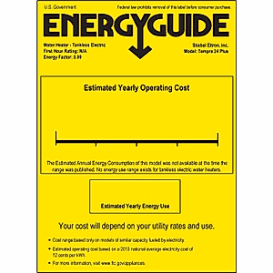 Stiebel Eltron Tankless Water Heater – Tempra 24 Plus – Electric, On Demand Hot Water, Eco, White, 20.2