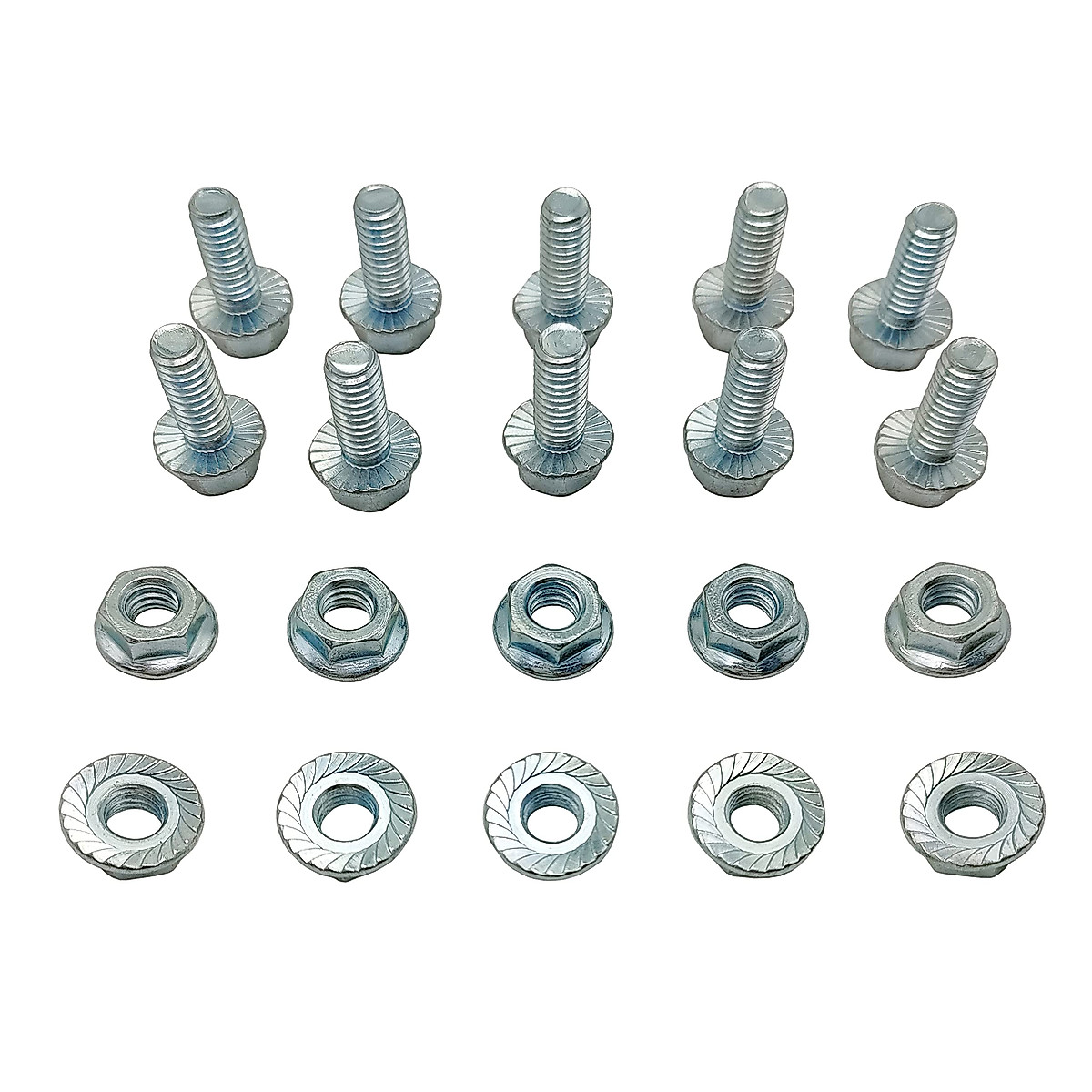 goodparts 516 Flanged Hex Head Bolts, 516 Flanged Nuts, Flanged Hex Head Screws, Grade 5, Fully Threaded, 10 Pack (516 inch -18 x 34 inch )