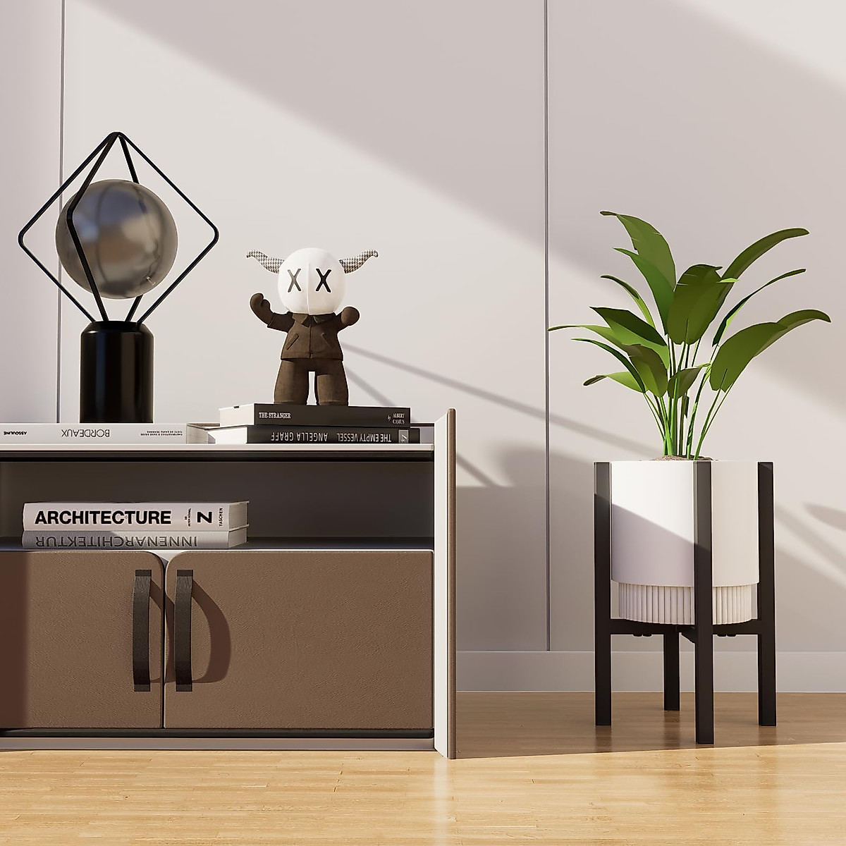 2-Pack Adjustable Indoor Outdoor Plant Stand - Black Heavy Duty Metal Plant Holder,Mid Century Flower Stand Fits 6- To 11.8-inch Plant Pots,Floor Planter Stands That Can Hold Over 150 lbs,Anti-rust