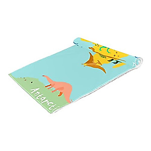 Two Machine-Washable Sports Towels with Front-Printed Microfiber Fabric That are Skin-Friendly and Sweat-absorben Dinosaur World Map Antique