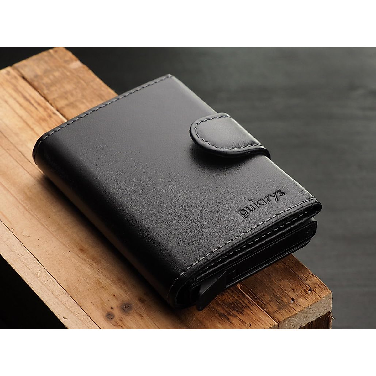 pularys Mini Wallet LONDON - Credit Card Holder Made of Italian Leather - RFID blocking - Up to 9 Card Slots - Coin Pocket - For Men and Women - Classic Design
