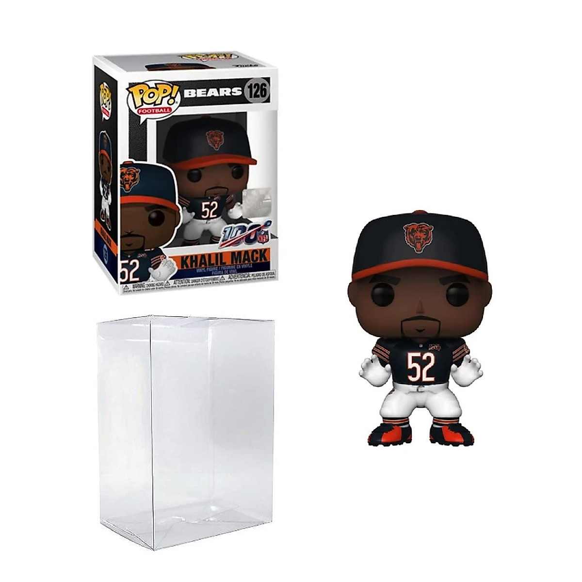 Pop NFL: Khalil Mack Chicago Pop # 126 Vinyl Figure (Bundled with Compatible EcoTEK Pop Protector)