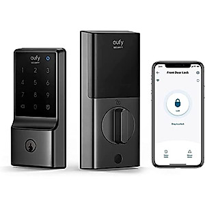 eufy Security Smart Lock C210, 5-in-1 Keyless Entry Door Lock, Built-in WiFi Deadbolt, Smart Door Lock, No Bridge Required, Easy Installation, Touchscreen Keypad, App Remote Control, BHMA Cert