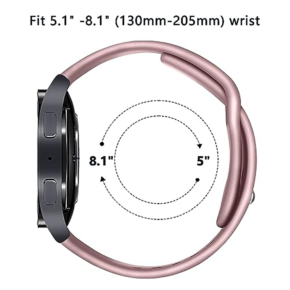 6 Pack Silicone Bands for Samsung Galaxy Watch 7 6 5 4 Band 40mm 44mm/Watch FE 40mm Women Men,20mm Watch Band for Samsung Watch 6 Classic 43mm 47mm/Watch 5 Pro 45mm/4 Classic 42mm 46mm Sport Straps