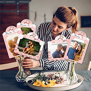 Big Dot of Happiness Bride Squad - Rose Gold Bridal Shower or Bachelorette Party Picture Centerpiece Sticks - Photo Table Toppers - 15 Pieces