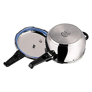 Vinod V-5.5L Splendid Plus Handi Stainless Steel Pressure Cooker, 5.5-Liter