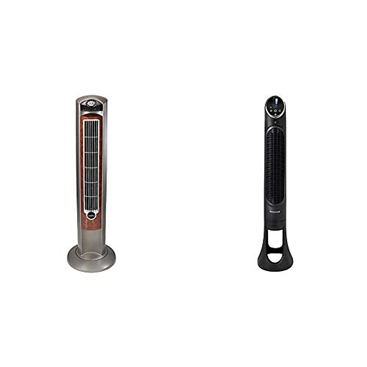 Lasko Portable Electric 42" Oscillating Tower Fan with Nighttime Setting, Timer and Remote Control for Indoor, Silverwood T42954 & Honeywell QuietSet Whole Room Tower Fan-Black, HYF290B