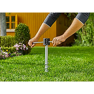 Gardena 18614-20 66 Foot Auto Retractable Hose Reel on Metal Spike, Feet, Standard, Turquoise