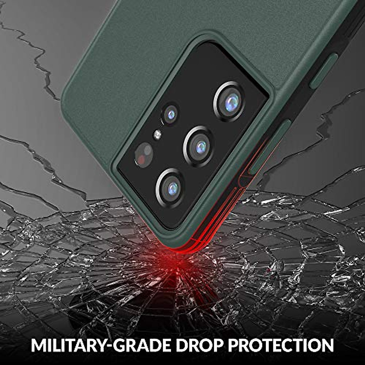 Crave Slim Guard for Galaxy S21 Ultra Case, Shockproof Case for Samsung Galaxy S21 Ultra, S21 Ultra 5G (6.8 inch) - Forest Green