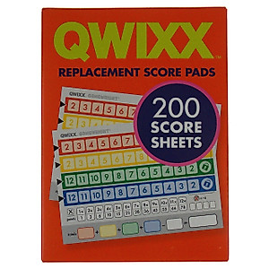 QWIXX Original 3 Replacement Score Pad Boxes Bundle (in Color) - 600 Score Sheets (Score Cards) - Bonus Hickoryville Velour Storage Bag