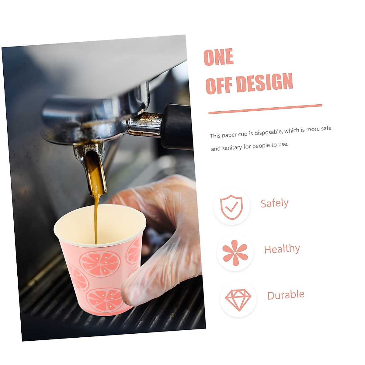 OHPHCALL Gold Embossed Mixed Color Lemon Cups Set 8Pcs Disposable Paper Drink Cups Compact Juice Storage for Party Supplies