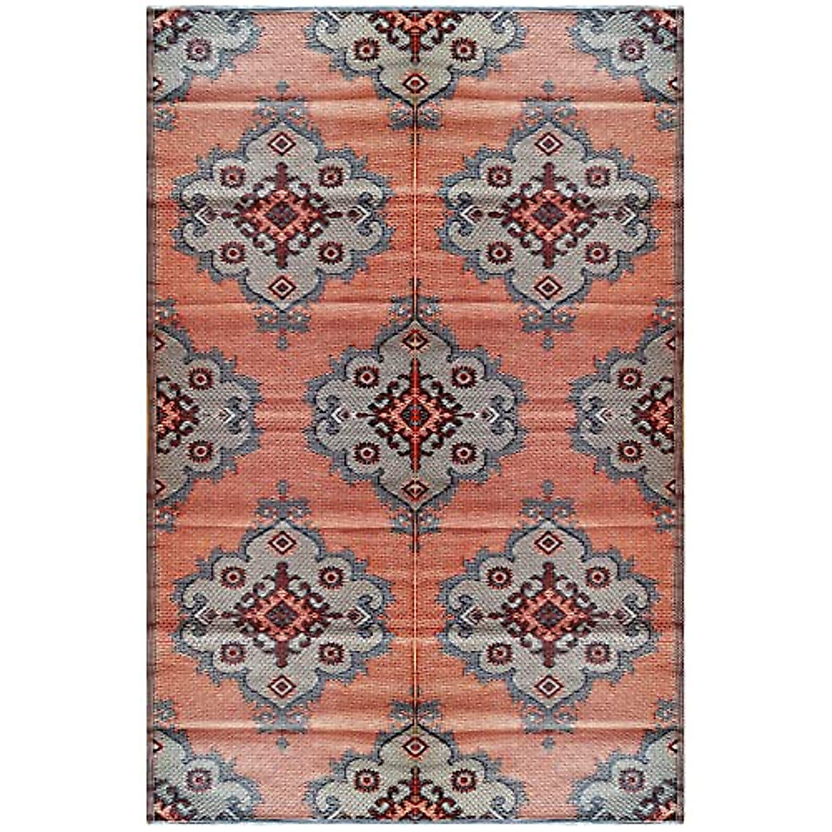 BalajeesUSA Premium Outdoor Plastic Patio Rugs – 6x9, Orange, Yellow, Grey, Durable and Affordable, Multipurpose, Woven Plastic Straw, All-Weather and Waterproof Rug, Reversible Camper Rug, Recycled