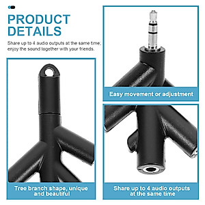 Audio Adapter Audio Accessories Computer Adapter Headphones Adapter Skirting Board Filler Laptop Bags for Women Portable Earphone Audio Splitter One Point Four Metal Couple Line