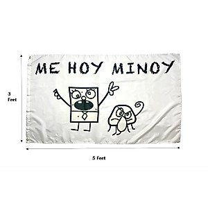 DoodleBob Me Hoy Minoy flag 3x5 feet - funny college dorm wall banner - for apartment home indoor and outdoor - by BelleJunge