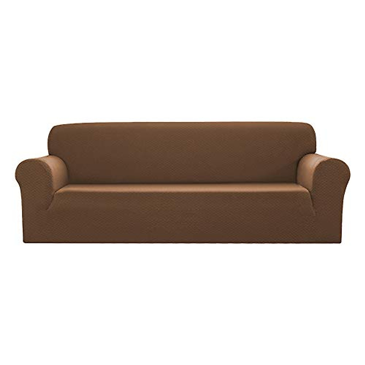 Sapphire Home 2-Piece Sofa and Loveseat Slipcovers, Couch Covers Set, Form fit Stretch, Wrinkle Free, Furniture Protector, Sofa Covers for Living Room, Diamond Pattern Polyester Spandex (Brown)