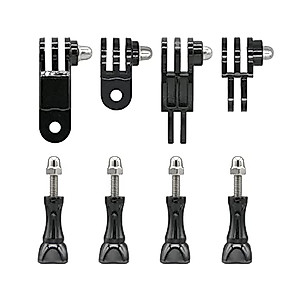 3-Way Adjustable Extension Pivot Arm Straight Joints Adapter Mount Kit for GoPro Hero 11, 10, 9, 8, 7, 6, 5, 4, 3+, 3, Same Direction and Vertical Direction, Long Thumb Screws (8pcs)