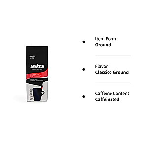 Lavazza Classico Ground Coffee Blend, Medium Roast, 12-Ounce Bag, Packaging May Vary