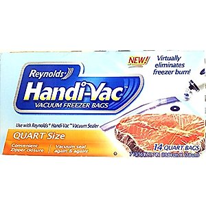 Reynolds Handi Vac Quart Size Vacuum Bags, 14 bags, Genuine Reynolds Handi Vac brand