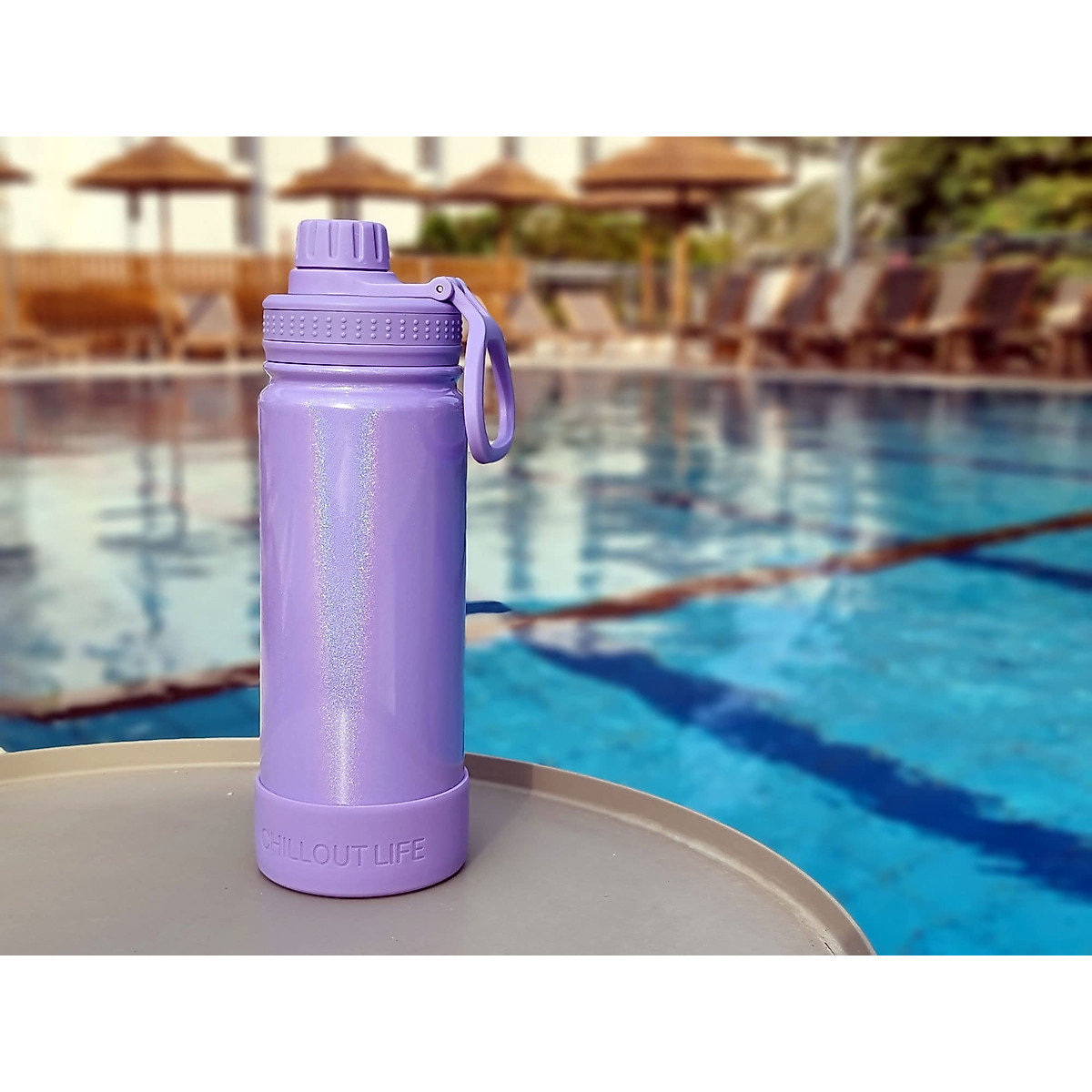 CHILLOUT LIFE 17 oz Kids Insulated Water Bottle for School with Leakproof Spout Lid and Cute Waterproof Stickers, Personalized Stainless Steel Thermos Flask Metal Water Bottle for Girls & Boys